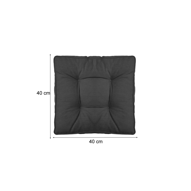 Set of 2 garden chair cushions 40x40 + 50x40 cm, anthracite